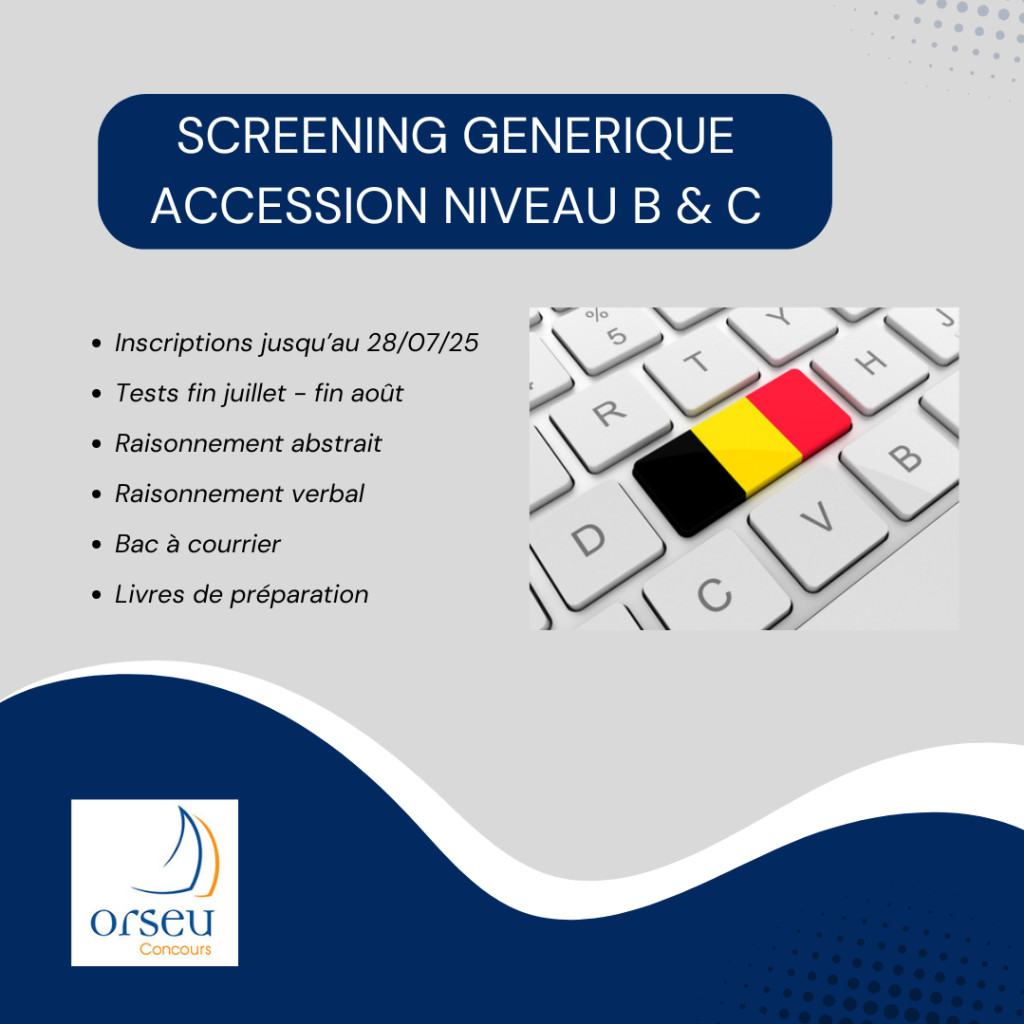Screening générique d’accession ouvert jusqu’au 28/07 pour les niveaux ...